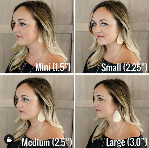 teardrop earring size